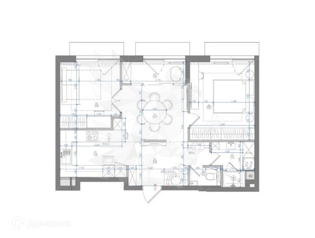 Купить 3-комнатную квартиру, 59 м² по адресу Москва, 1-я улица ...