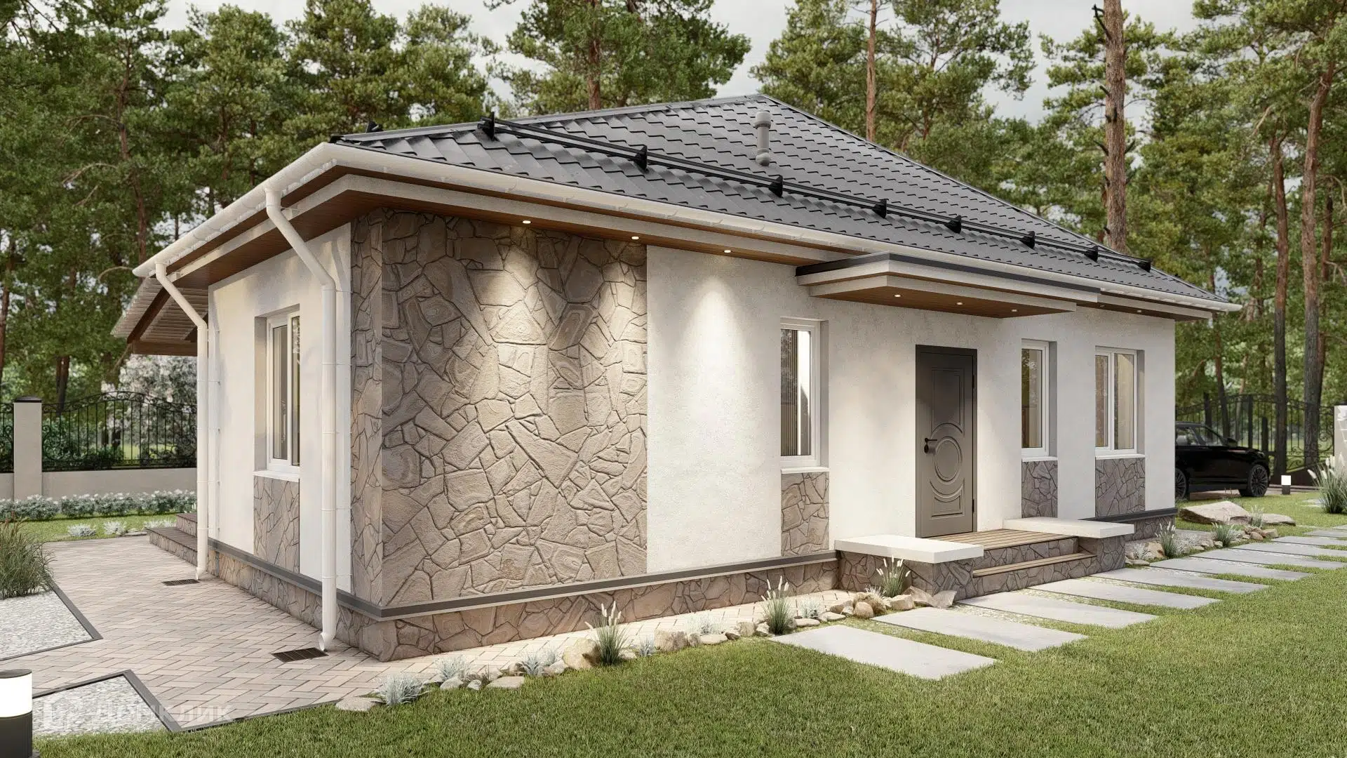 Проект дома «DV25-11» компании DOMaSTROY из материала Газобетонные ...