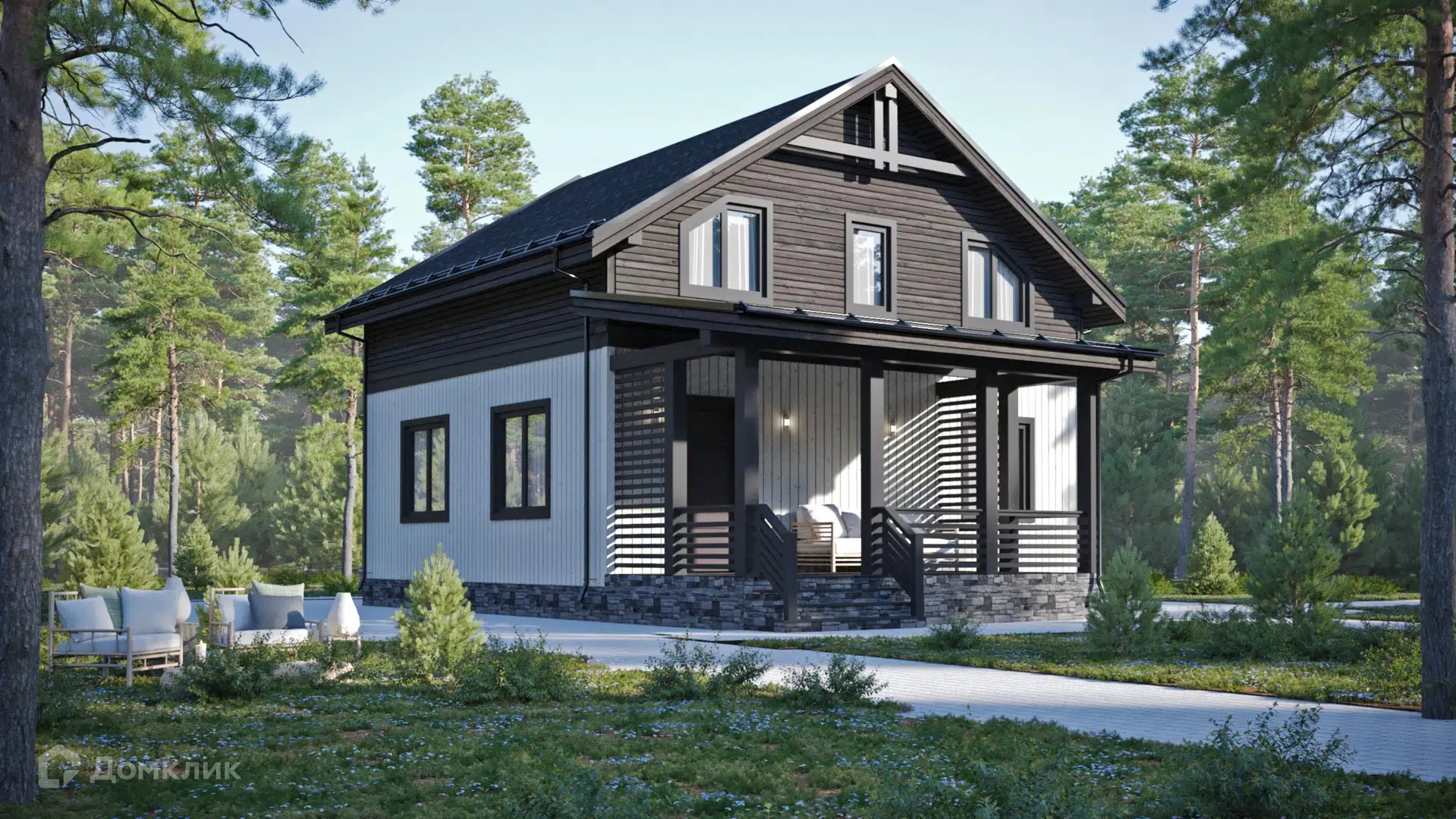 Проект дома «D156-2» компании ООО СтройИндустрия из материала Каркасный ...