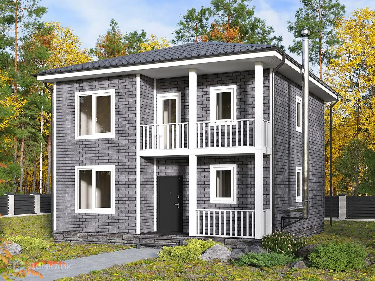 Проект дома «Мирный» компании Домоведовъ из материала Каркасный дом ...