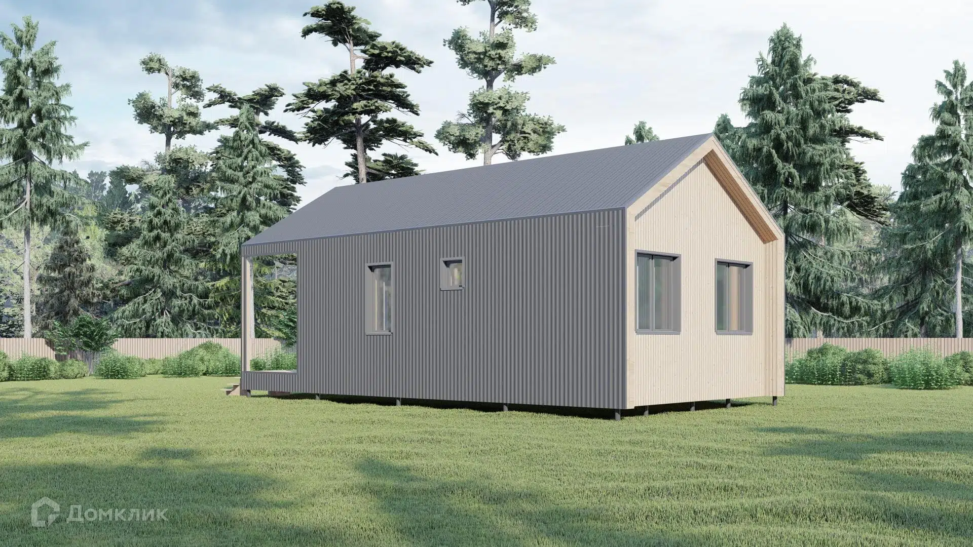 Проект дома «КД5» компании СК Крепость из материала Каркасный дом площадью 48м² под ключ за ...